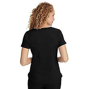 Purple Label by Healing Hands Scrubs Women's Jane V-neck 2 Pocket Top, XX-Large - Black