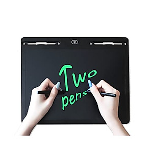 Large LCD Writing Tablet 16 Inch Screen 4 Adult & Kid, Standalone Electronic Graphic Drawing & Doodle Pad No Computer Needed, Erasable Message Board w 2 Styluses, (Black Case, Green Writing Color)