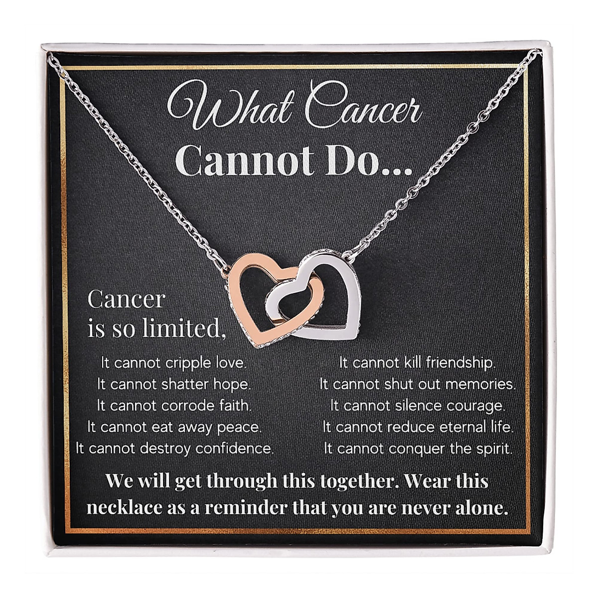 FG Family Gift Mall Cancer Gifts For Women, Comfort Items For Chemo Patients, Breast Cancer Survivor Gifts For Female, Stainless Steel, Cubic Zirconia