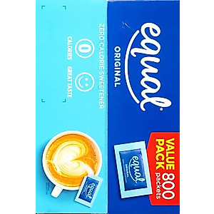 EQUAL 0 Calorie Sweetener, Sugar Substitute, Zero Calorie Sugar Alternative Sweetener Packets, Sugar Alternative, 800 Count