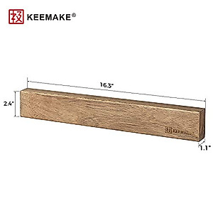 KEEMAKE Magnetic Knife Holder for Wall 16 inch Acacia Wood Knife Magnetic Strip, Powerful Neodymium Magnet Knife Hanger Knife Bar for Kitchen knives