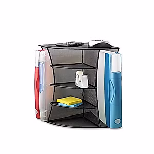Safco 3261Bl Onyx Mesh Corner Organizer Six Sections 15 X 11 X 13 Black