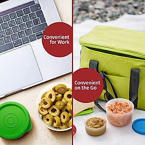 Reusable Airtight Food Containers 3 oz 8 pack. for Snacks, Baby/Toddler Food/Puree, Condiments, Picnics Food Prep, Lunch, Plastic Food Storage Containers–Dishwasher, Microwave, Freezer Safe BPA free