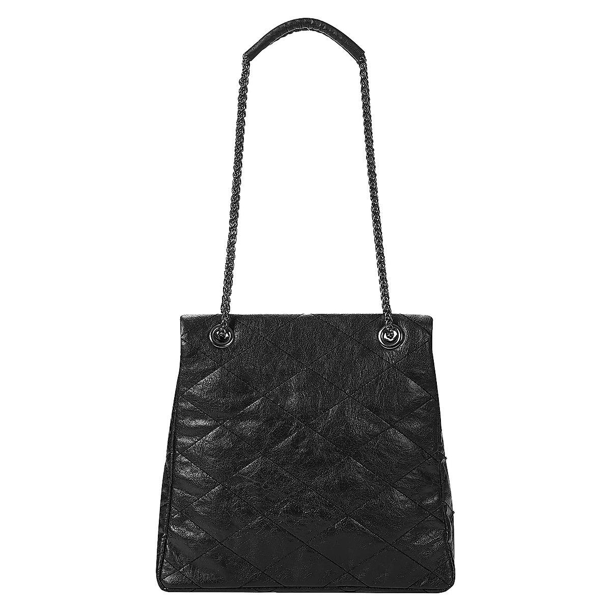 KWANI Lozenge Studded Tote Shoulder bags PU Leather Large Purses Hand shoulder bag for Women, Magnetic Closure bag (Black)