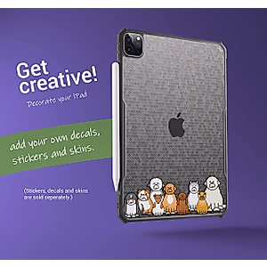 TineeOwl iPad Pro 12.9 inch Case 2022, 2021, 2020, 2018 (6th, 5th, 4th & 3rd Generation) Ultra Thin Matte Clear, Supports Apple Pencil Wireless Charging, Absorbs Shock (Black/Matte Back)