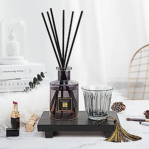 ElfBello Wood Riser for Decor, Handmade Wood Pedestal Stand Soap Tray for Kitchen Counter Sink, Decorative Wooden Risers Bathroom Tray, Farmhouse Bathroom Counter Decor, Wood Tray for Display, Black