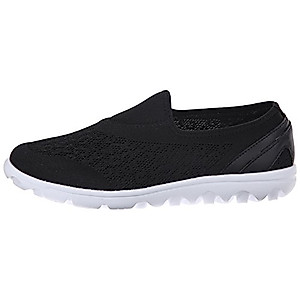 Propét Women's TravelActiv Slip On Fashion Sneaker, Black, 8 N US