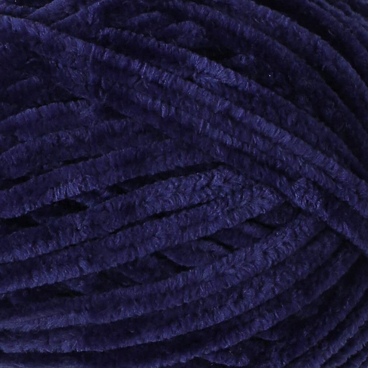 2 Skein La Mia Mellow Velvet Chenille Yarn for Knitting and Crocheting Baby Clothes, Blankets and Accessories, 100% Polyester, 100 gr (3.5 oz) / 115 m (125 Yards), Super Bulky, Navy Blue - 917