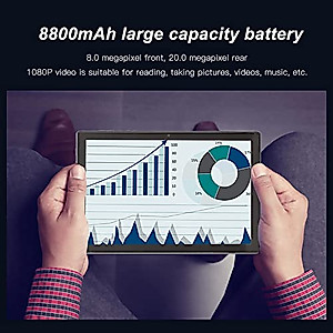 PUSOKEI Tablet PC 10in Android 12 Tablets, 6GB RAM 128GB ROM, IPS HD Touch Screen, Quad Core Processor, Dual Band WiFi, BT, 8MP & 20MP Camera, LTE 4G Calling Tablet(Blue)