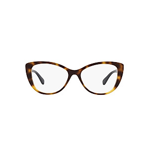 Ralph by Ralph Lauren Women's RL6211 Butterfly Prescription Eyewear Frames, Shiny Light Havana/Demo Lens, 54 mm