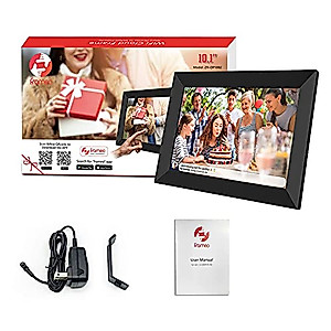 FRAMEO Digital Photo Frame WiFi 10.1 Inch HD IPS LCD Touch Screen, 16GB Memory, Auto-Rotate, Wall-Mountable, Easy Setup to Share Photos & Videos via Free App from Anywhere