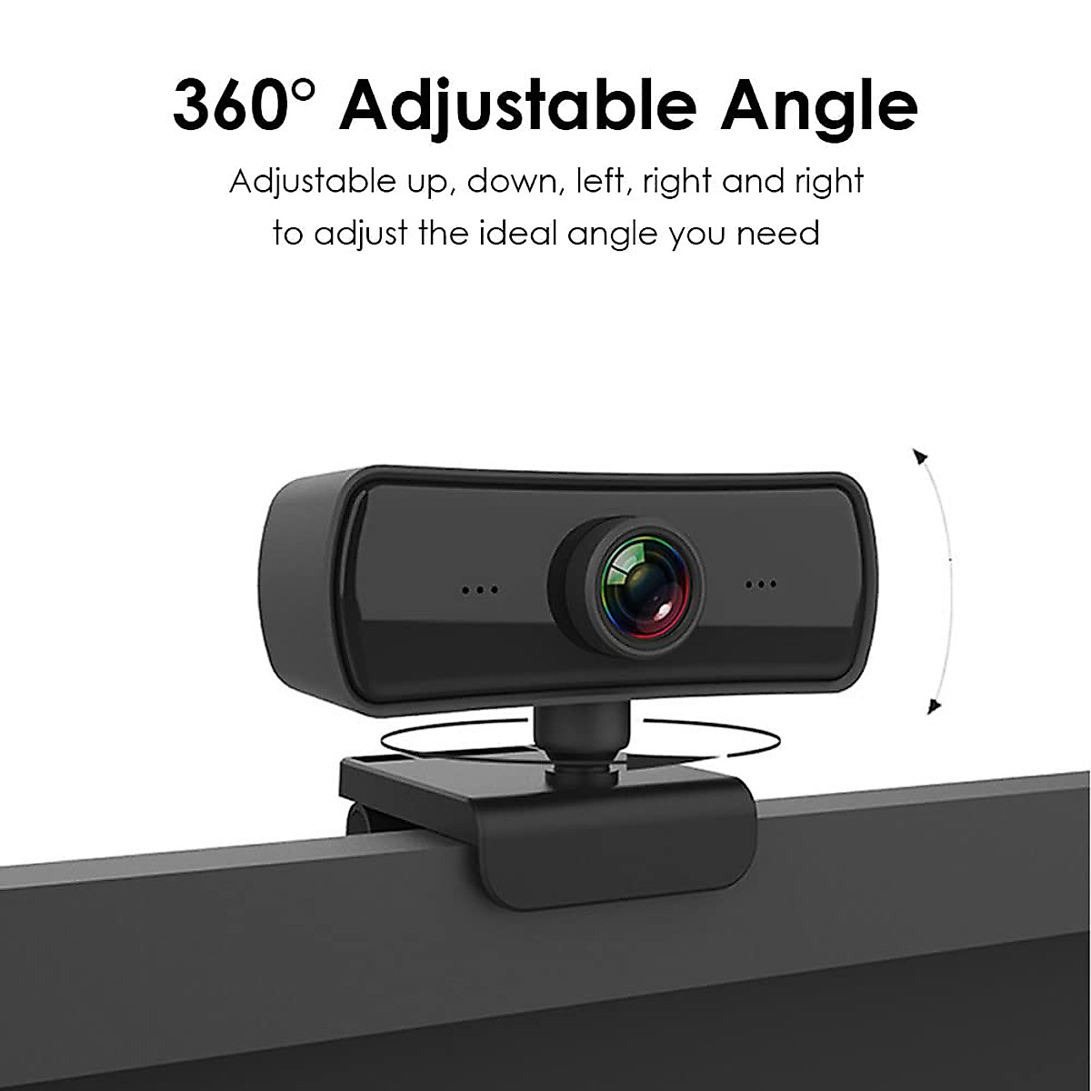 Wisoqu 1080P Business Webcam with Noise Cancelling Microphone, 3.26mm Focal Length 110° Wide Angle Lens HDMI USB PTZ Camera for Video Calls Conference, for Win7/Win8/Win10, for iOS OS/Vista/Linux