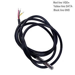 Geekstory 5PCS DS18B20 Temperature Sensor, Waterproof Temp Digital Thermal Stainless Steel Tube Probe 3M 118.1 inch for Raspberry pi, Arduino