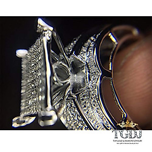 Sterling Silver Diamond Rings for Women - High Polished Design - Paved with ⅓ CT Round White Diamonds - Bridal Engagement Ring Set - for Birthday, Wedding & Anniversary (11)