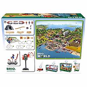 BRIO World - 33773 Railway Starter Set | 26 Piece Toy Train with Accessories and Wooden Tracks for Kids Age 3 and Up - Green