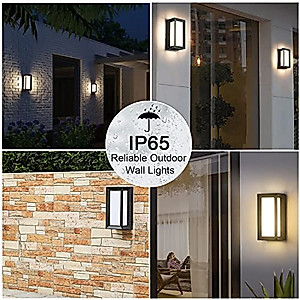 Outdoor Wall Light,Exterior Wall Sconce Lantern Fixture with LED, Outside Waterproof Lights for House Porch Garage Ntryway Doorway Garden Anti-Rust Outdoor Light Fixture Wall Mount Lights (Warm)
