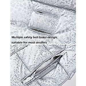 Pram Footmuff,Stroller Padded Footmuff Cover Cosy Toes,Baby Winter Foot Cover,Warmth,Windproof, Waterproof, Cold Resistant, Washable (Silver)