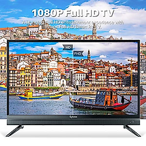 SYLVOX Smart RV TV, 32" 12/24V TV for RV Camper 1080P Full HD DC/AC Powered Television, Integrated ATSC Tuner, Support WiFi Bluetooth, Built-in APPs, Smart TV for Home Car Campervan Truck Boat