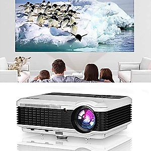 EUG LCD LED Multimedia HD Video Projector 1080P Digital Movie Gaming Projector HDMI USB AV VGA Audio for Laptop PC Smartphone DVD PS4 Xbox Wii Home Theater Outdoor Party