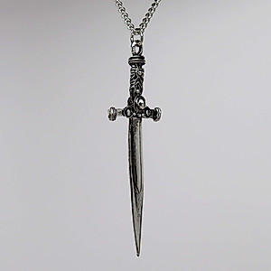 Sword with Engraved Handle Medieval Rennaissance Pendant Necklace