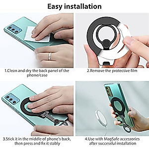 Nillkin Phone Grip (SnapGrip), Metal Phone Ring Holder Stand, Adjustable Kickstand, Adhesive Phone Gripper for Back of Phone S22 Ultra, S22, S21, for iPhone 13 Pro,Pixel 6/6A - (Classic Black)