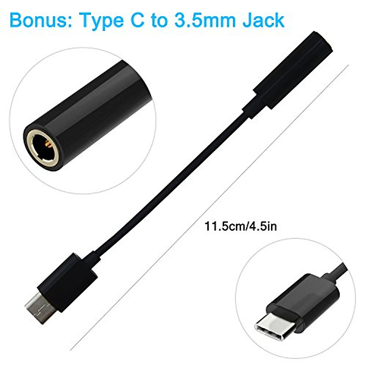 5 Packs Earbud Headphones with Remote & Microphone, SourceTon in Ear Earphone Stereo Sound Tangle Free for Smartphones, Laptops, Gaming, Fits All 3.5mm Interface Device w/3.5mm to Type C Adapter