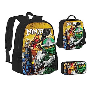 SK3S530B 3PCS Set Laptop Bag Cartoon Merch Backpack Bookbag and Lunch Box Pen Bag 3 Set Rucksack
