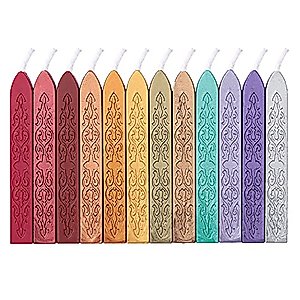 12 Pieces Sealing Wax Sticks with Wicks for Letter Seal Wax Stamp,Wedding Invitations, Packaging Decoration,Christmas Gift Ideas (Color)