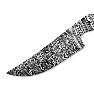 Hand Forged Damascus Steel 9" Hunting Knife Blank Blade for Skinner Knife Making
