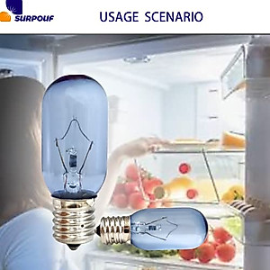 SURPOUF 241552802 297048600 7297048600 (40W) LED Light Bulb for Refrigerator Compatible with Electrolux Frigidaire Kenmore Refrigerator Replace AH976993 EA976993 PS976993 1056577 AP3770086