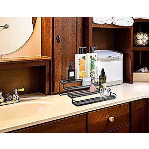 MEIQIHOME 4 Tier Spice Rack Organizer Step Shelf Countertop Spice Storage Holder, for Kitchen Cabinet Cupboard Pantry, Metal, Black