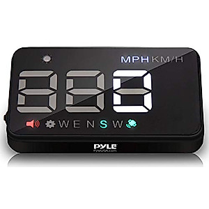Pyle 3.5’’ Car HUD - Head-Up Display Multi-Color Windshield Screen Projector Vehicle Speed & GPS Navigation Compass, Plug & Play - (PHUD12)