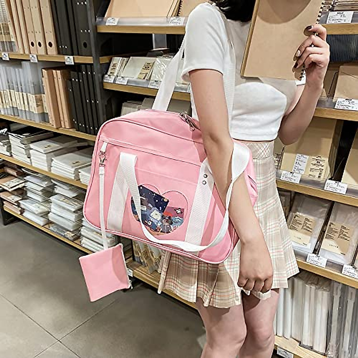 Heart Kawaii ITA Japanese Bag Anime Sticker & kawaii wallet purse cute backpacks for woman trendy stuff gift ideas book bags tote Pin anime backpack kawaii accessories cheap Laptop Handbag Pink