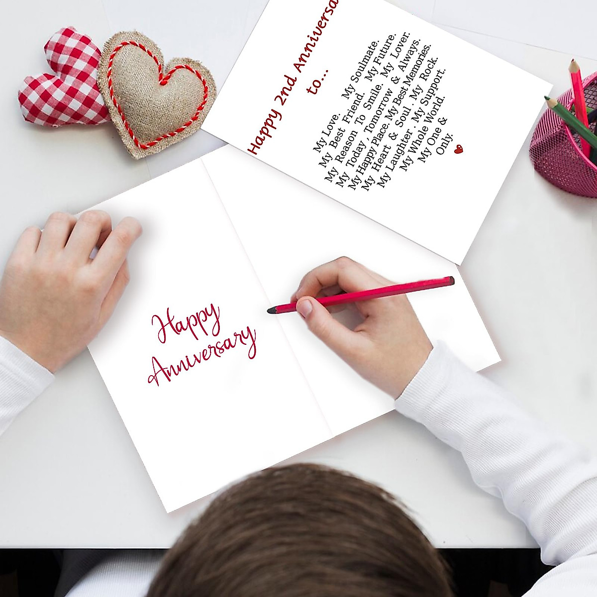 MQMRYeto Funny 2nd Anniversary Card For Men Women, Sweet 2 Year Wedding Anniversary Card Decoration For Husband Wife, Romantic Gifts Idea For Boyfriend Girlfriend Couple