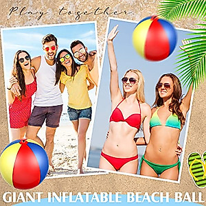 78 Inch Giant Beach Ball Jumbo Inflatable Balls Oversized Adult Beach Toys Plastic Huge Water Balls for Swimming Pool Summer Beach Seaside Water Games Outdoor Indoor Party