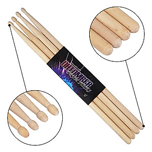 Ohtomber Drum Sticks, 2 Pair 5A Maple Drumsticks