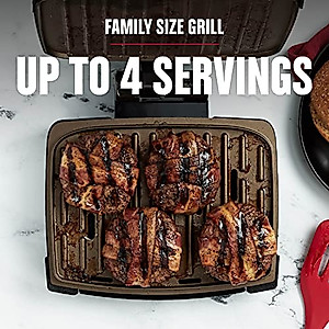 George Foreman® Contact Submersible™ Grill, NEW Dishwasher Safe, Wash the Entire Grill, Easy-to-Clean Nonstick, Black/Bronze