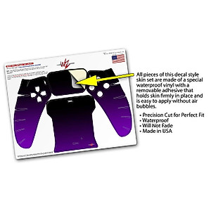 WraptorSkinz Skin Wrap compatible with Sony PS5 DualSense Controller Smooth Fades Purple Black (CONTROLLER NOT INCLUDED)