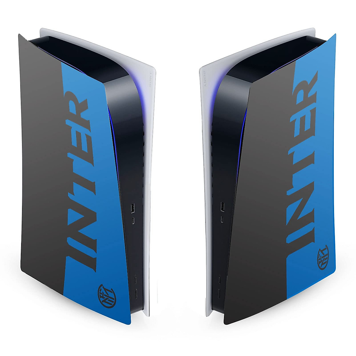 Head Case Designs Officially Licensed Inter Milan Blue and Black Full Logo Vinyl Faceplate Sticker Gaming Skin Decal Cover Compatible With Sony PlayStation 5 PS5 Digital Edition Console