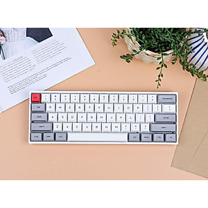 EPOMAKER SK61S 61 Keys Bluetooth 5.1 Hot Swappable Mechanical Keyboard with RGB Backlit, NKRO, Water-Resistant, Type-C Cable for Win/Mac/Gaming (Gateron Optical Brown, Grey)