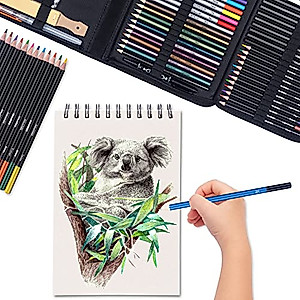 EGOSONG Professional Drawing Supplies Art Set – 73 Piece Sketching Kit with Sketch Book Tutorial Graphite Charcoal & Watercolor Metallic Color Pencils – Artist Kit for Beginners, Adults, Teens