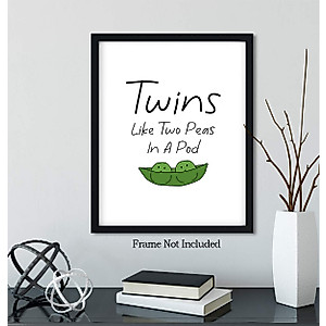 Govivo Twins | Like Two Peas In A Pod - Wall Decor Art Print with a black background - 8x10 unframed typography artwork printed on photograph paper