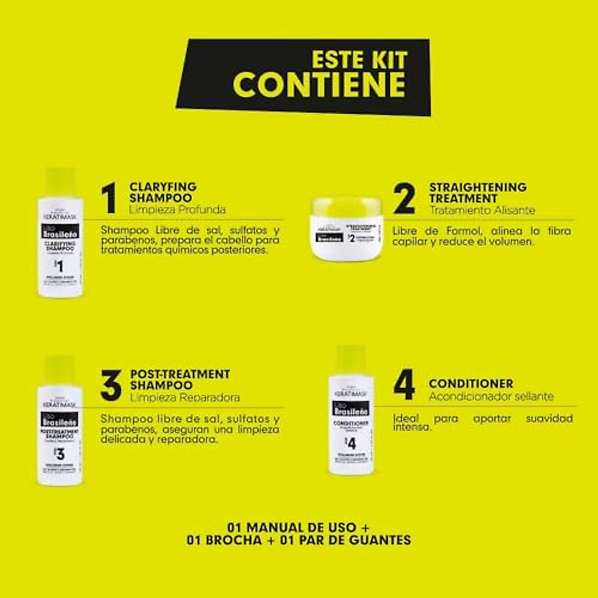 PLACENTA LIFE KERATIMASK Brazilian Straightening Kit with Keratin and Hyaluronic Acid - Keratin Treatment- Get a perfect smooth, shiny and silky- Formaldehyde FREE