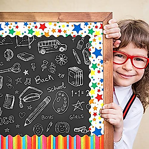 71 Feet Classroom Bulletin Board Borders Confetti Border School Decor Inspirational Quotes Bulletin Board Supplies Scalloped Bulletin Board Trim for Office School Decor, 6 Styles, 72 Packs (Cute)