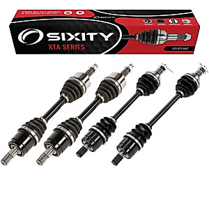 4 pc Sixity XTA Front Rear Left Right Axles compatible with Honda TRX420FA Rancher AT TRX420FPA 4x4 w Power Steering 2009-2014
