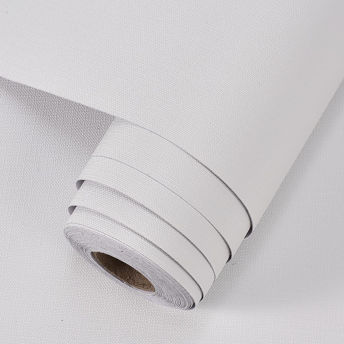 White Wallpaper (Thicker can Cover up Dark Wall) Peel and Stick (118 inch x17.7 inch) Removable Wallpaper, Self Adhesive Textured, Vinyl Waterproof Wallcovering for Bedroom Living Room