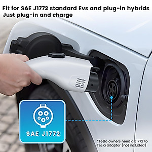 GODIAG Level 1+2 EV Charger - ETL Certified, 16Amp, 110V-240V, 20ft Cable, Portable Electric Car Charger for J1772 EVs with NEMA 6-20 & NEMA 5-15 Plug