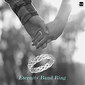 Amberta Women's 925 Sterling Silver Ring Celtic Knot Design Eternity Band: Inside Circumference 48 mm - Size 4.25