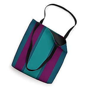 Jewel Tones Shades of Teal and Purple Stripe Tote Bag