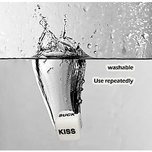 English Fun White Couple dice,Dice with Action Instructions in English,2 Pieces to Play Together,36 Ways to Play,Acrylic(4 Pieces)